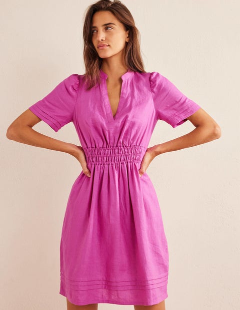 Mini-robe avec détails nervurés - Rose violette | Boden FR