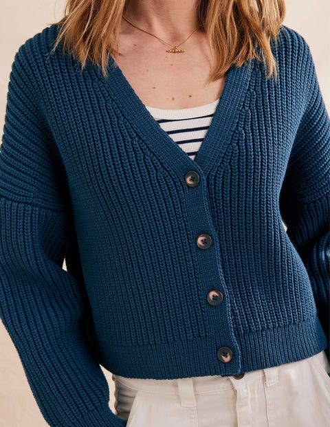 Gilet côtelé oversize - Bleu marine | Boden FR