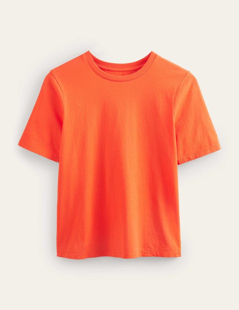 Pure Cotton Crew Neck T-shirt - Red Pop | Boden US