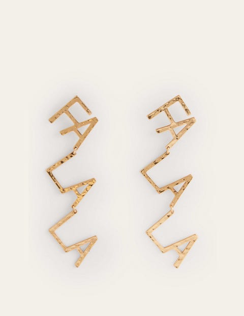 Festive Stamp Earrings - Fa La La | Boden UK