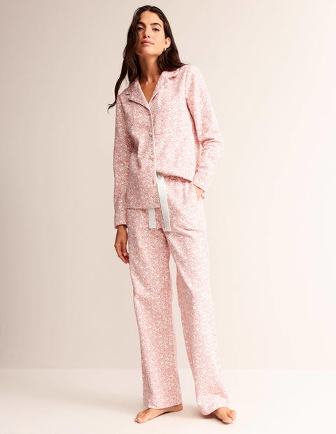 Brushed Cotton Pyjama Trouser - Rosette Blush, Forest Meadow | Boden UK
