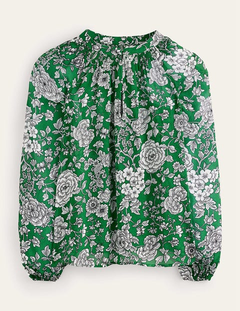 Grace Top - Highland Green, Carnation | Boden US