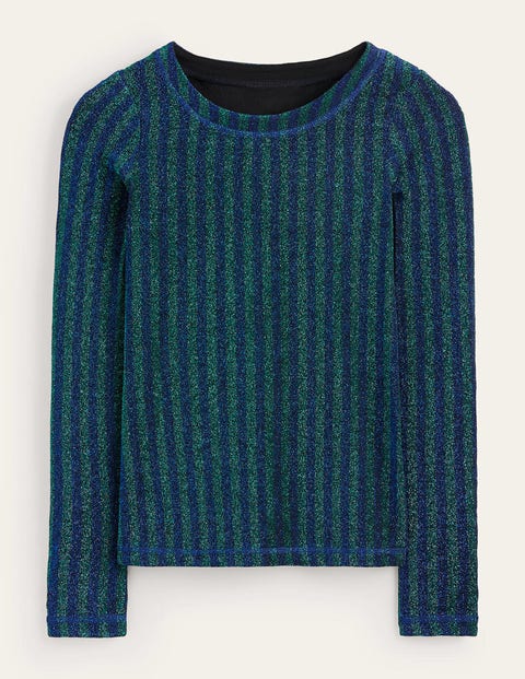 Mia Metallic Top - Blue, Green | Boden US