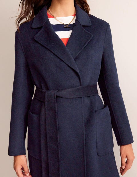 Bristol Wool Blend Coat Navy Boden Eu
