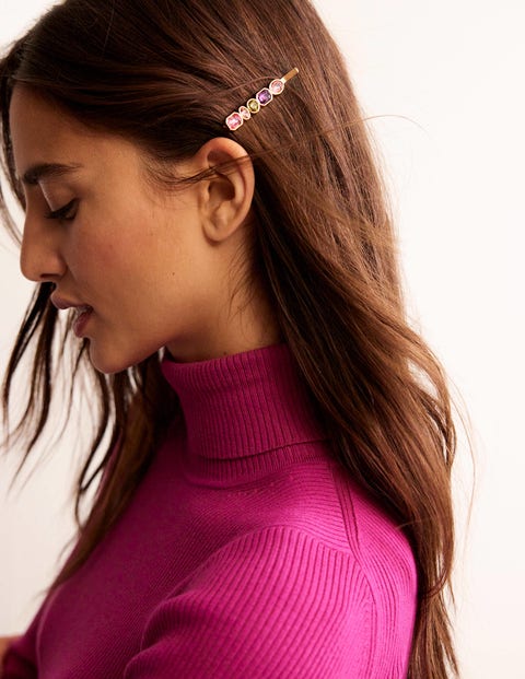 Jewelled Hair Slides - Multi Pink | Boden UK