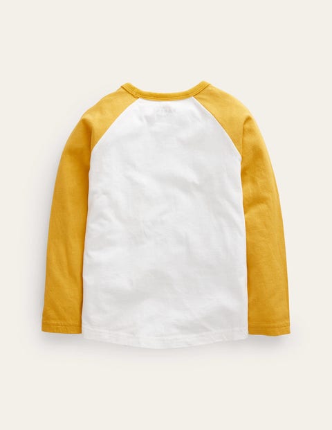 Joyful Raglan T-shirt - Ivory/Gooseberry Yellow | Boden EU