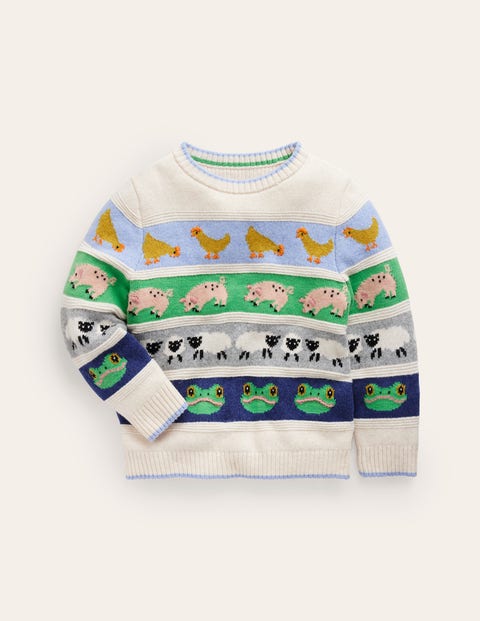 All Over Fair Isle Sweater - Easter Farm Animals | Boden US