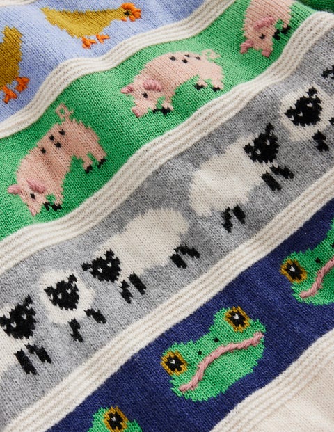 All Over Fair Isle Sweater - Easter Farm Animals | Boden US