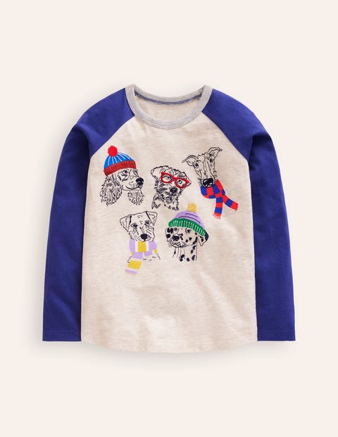 Stitch Logo T-Shirt - Oatmeal Marl Dogs | Boden UK