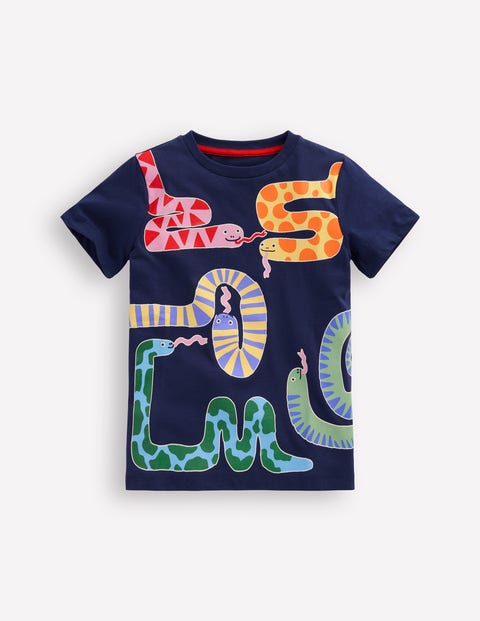 Short Sleeve GITD T-shirt - College Navy Snakes | Boden UK