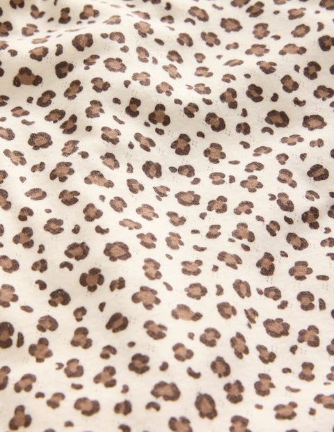 Long Sleeve Pointelle Top - Leopard | Boden UK