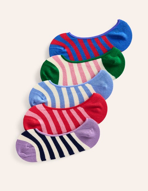 5 Pack Secret Socks - Multi Colourblock Stripe | Boden EU