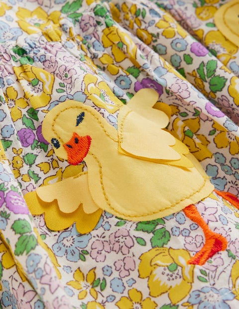 Appliqué Skirt - Yellow Spring Bloom Chicks | Boden US