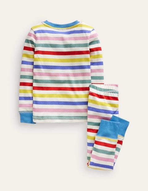 Snug Striped Long John Pyjamas - Multi Stripe | Boden UK