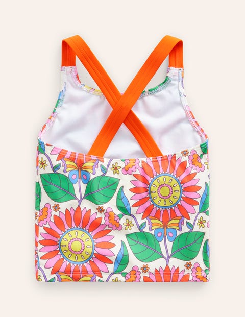 Cross Back Tankini Top - Multi Daisy Vine | Boden UK