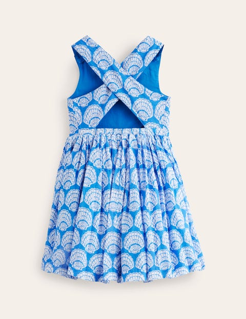 Cross-Back Dress - Blue Seashells | Boden UK