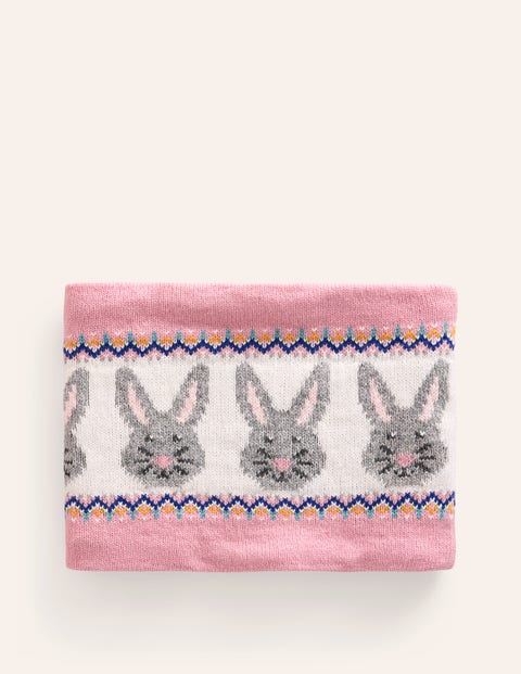 Fair Isle Knitted Snood - Vintage Pink Bunnies | Boden AU