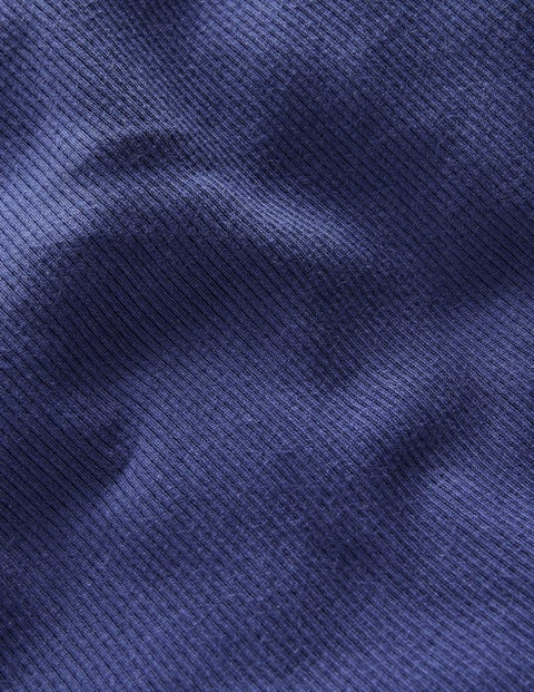 Ribbed Lace Trim Roll Neck College Navy Boden AU