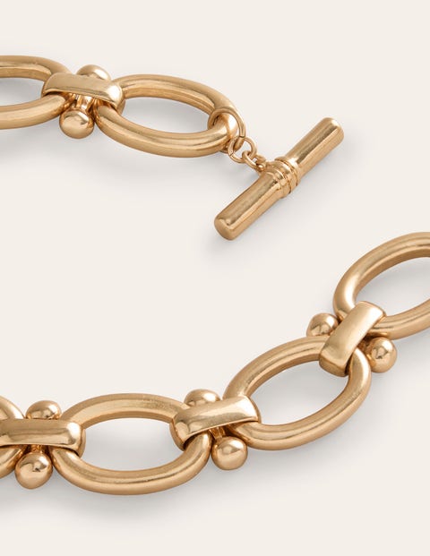 Breite Halskette mit ovalen Gliedern - Aquamarine Bunny | Boden DE