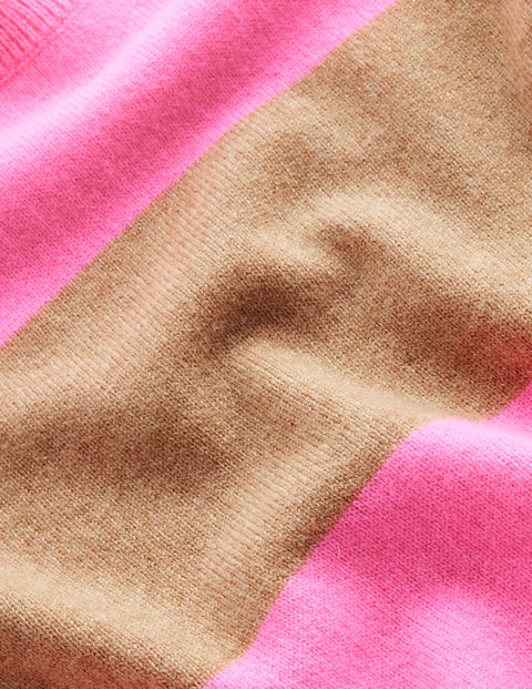 Eva Cashmere Tank - Camel Melange/ Fluro Pink | Boden US