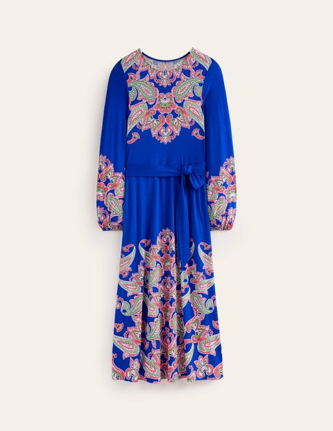Placement Print Jersey Dress Surf The Web Paisley Wave Boden Uk