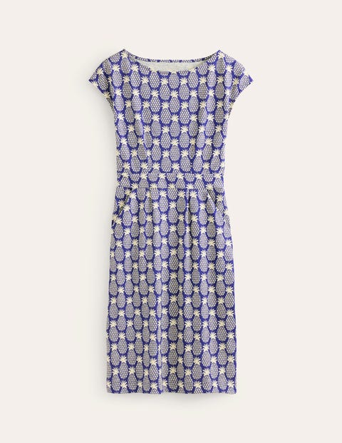 Florrie Jersey Dress Surf The Web Pineapple Geo Boden Uk