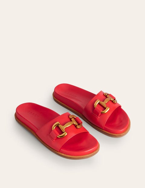 Iris Snaffle Slider Sandals - Red Leather | Boden AU