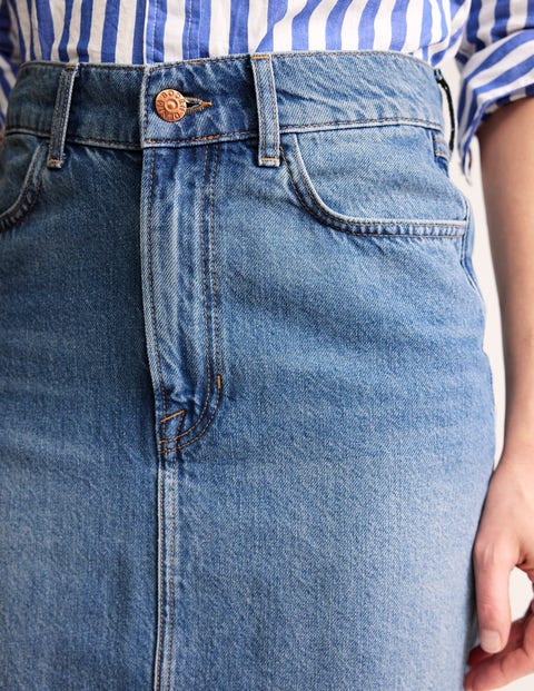 Jupe midi droite en jean - Vintage moyen | Boden FR