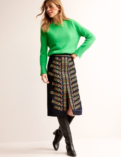 Embroidered Icon Skirt - Navy | Boden EU