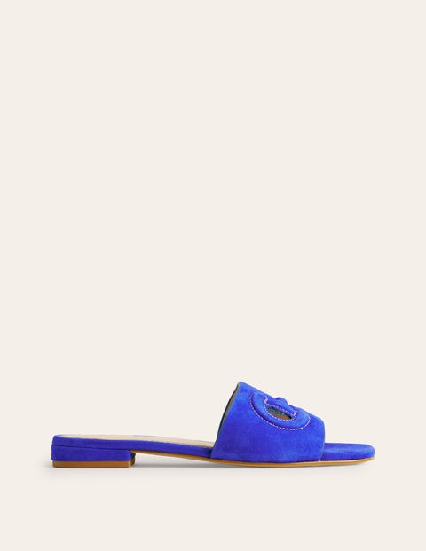 Stitch Cut Out Snaffle Sliders - Bright Blue | Boden UK