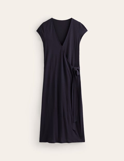 Joanna Cap Sleeve Wrap Dress - Navy | Boden EU