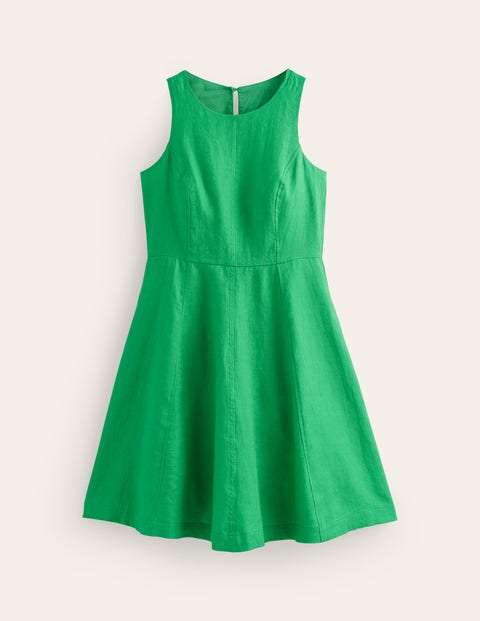 Robe courte Carla en lin - Vert Kelly | Boden FR