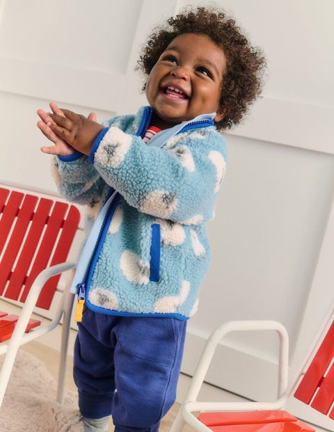Borg Fleece - Vintage Blue Sheep | Boden UK