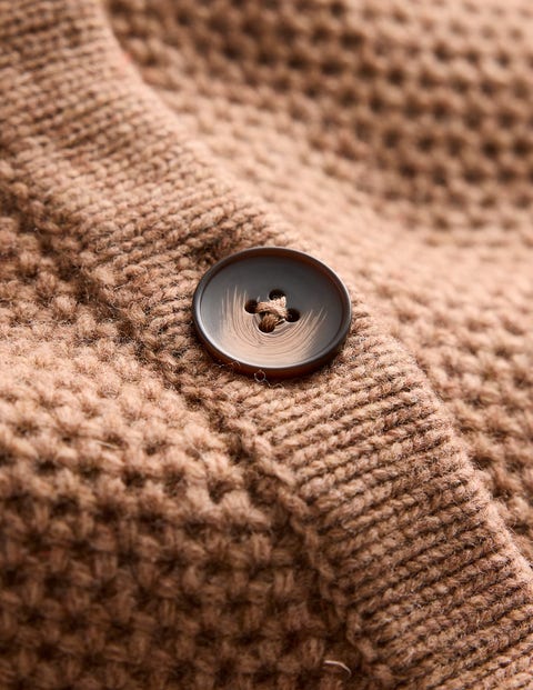 Textured Stitch Cardigan - Praline Brown | Boden UK