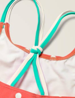 Patterned Tankini Top - Sunset Red/Ivory Spot | Boden UK