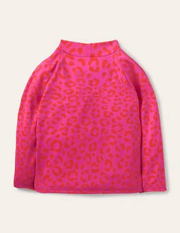 Long-sleeved Rash Guard - Fuchsia Pink Leopard | Boden US