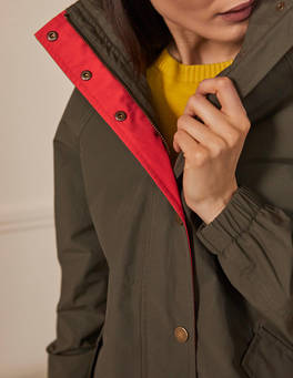 Waterproof Hooded Jacket - Khaki | Boden UK