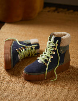 Laura Trend Hiking Boots - Navy | Boden UK