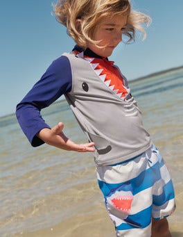 Half-zip Rash Vest - Stone Grey Shark | Boden EU