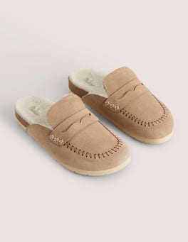 Shearling Loafer Slippers - Acorn | Boden EU