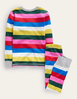 Snug Striped Long John Pyjamas - Multi | Boden UK