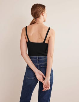 Ribbed Vest Top - Black | Boden EU
