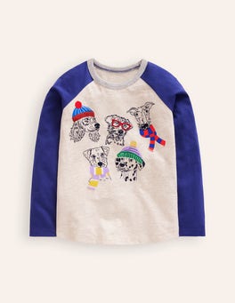 Stitch Logo T-Shirt - Oatmeal Marl Dogs | Boden UK