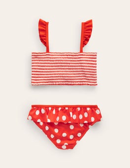 Smocking Pretty Bikini - Poppy Red Spot | Boden UK