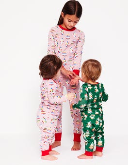 Snug Long John Pyjamas - Vintage Pink Trees | Boden EU