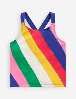 Cross-Back Tankini Top - Multi Rainbow Swirl | Boden EU
