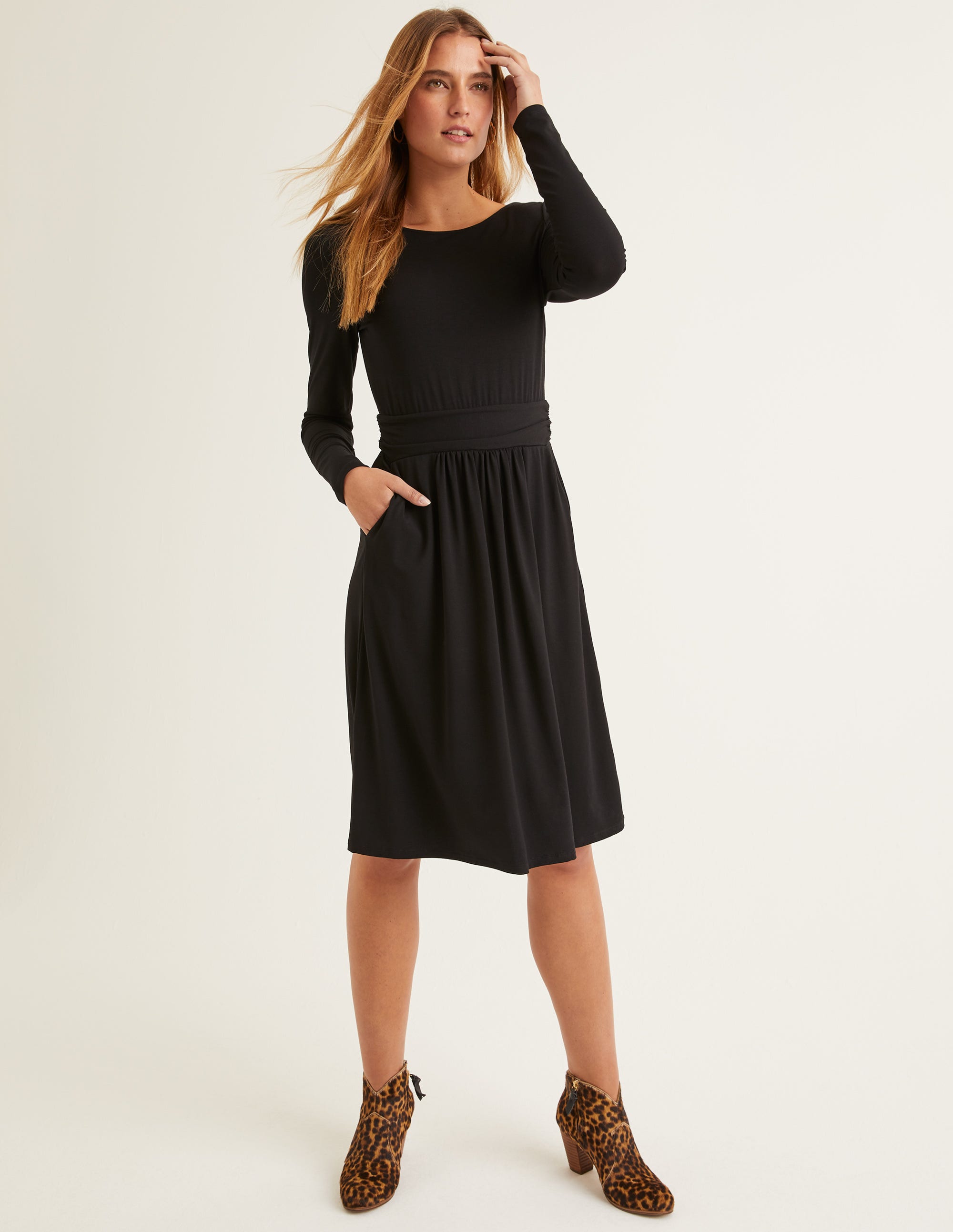 Abigail Jersey Dress Black Boden Uk
