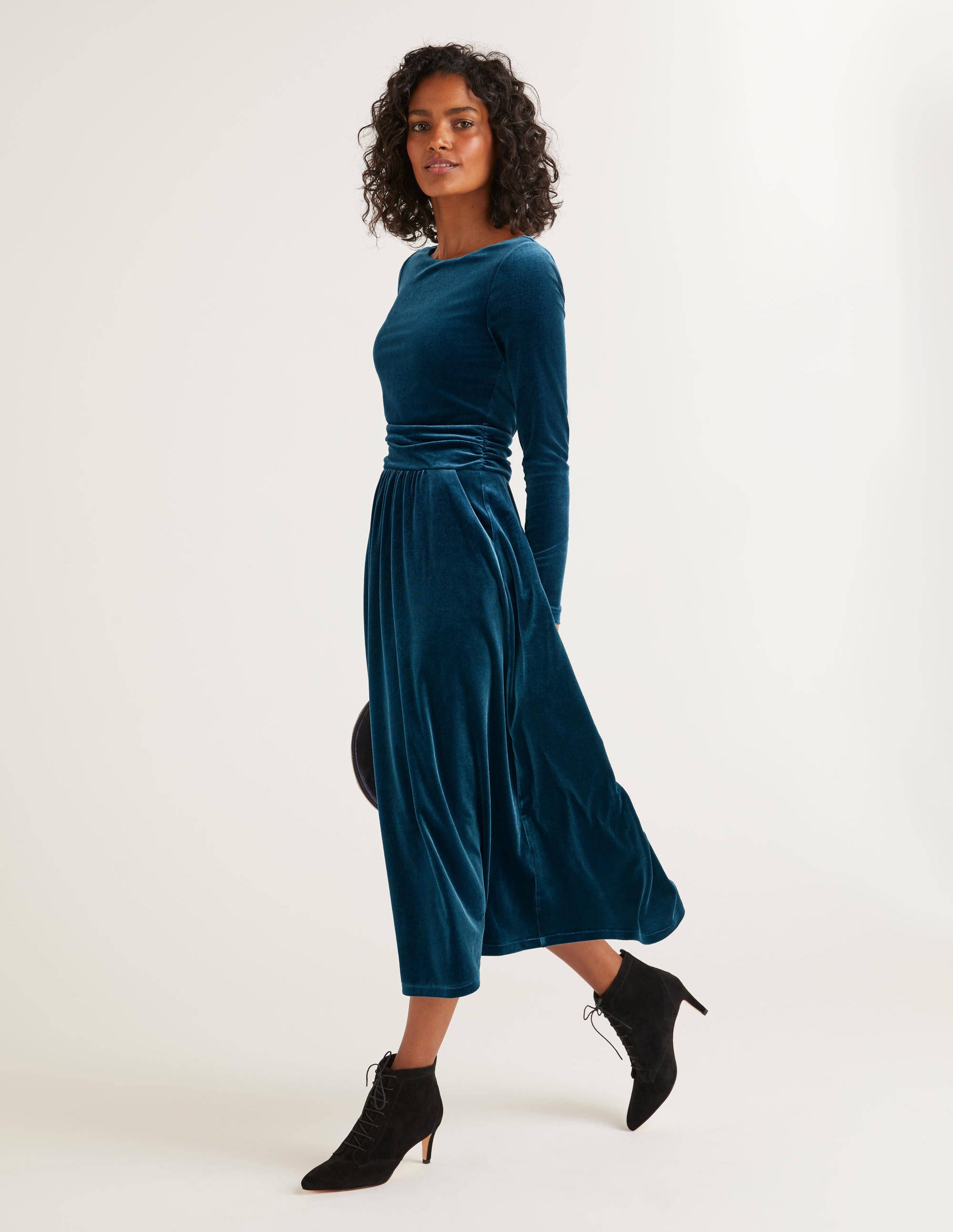 Lois Velvet Dress - Baltic | Boden UK