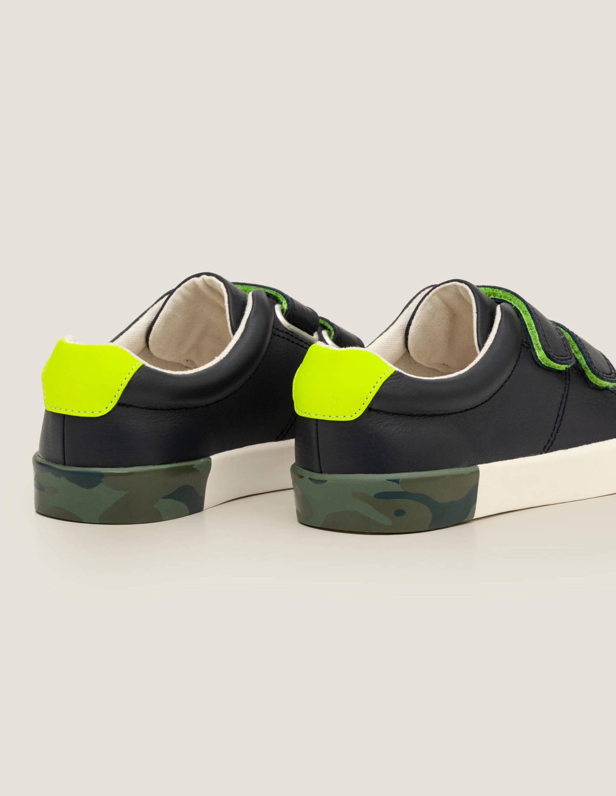 Leather Low Top Sneakers - Navy Blue | Boden US