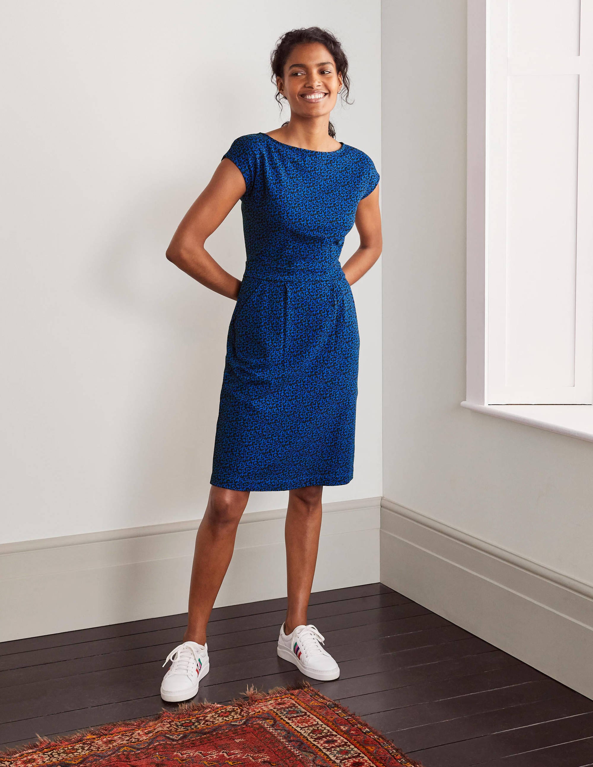 Florrie Jersey Dress Summit Dream Cloud Boden Uk
